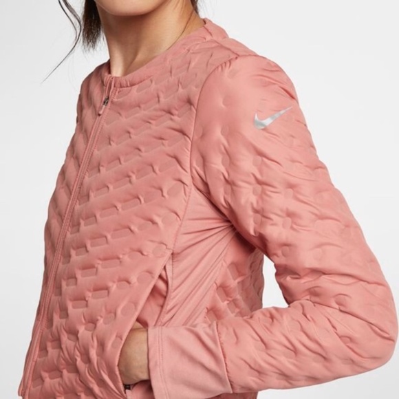 Nike | Jackets & Coats | Nike Aeroloft Pink Running Jacket Sz Medium ...